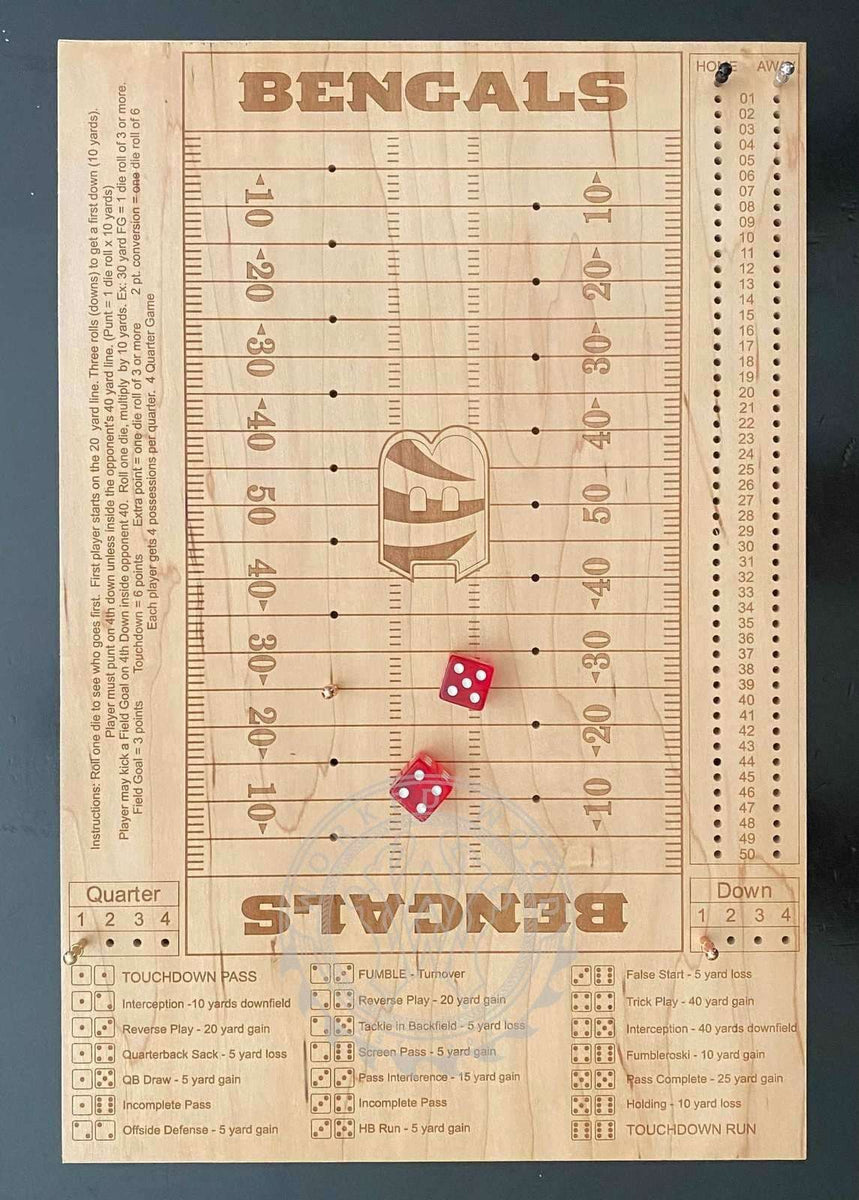 Buy Football Dice Game | Gridiron Football Wooden Game – Worked Wood